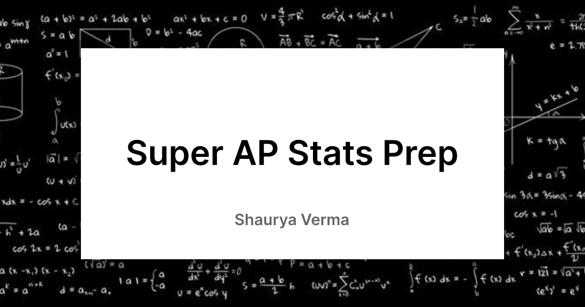 Super AP Stats Prep